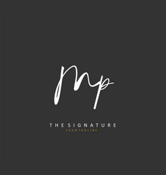 Mp initial letter handwriting and signature logo Vector Image