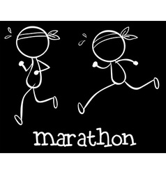 Marathon running doodle art Royalty Free Vector Image