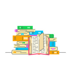Book stack icon library pile study symbol Vector Image