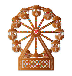 Isolated gingerbread christmas ferris wheel Vector Image