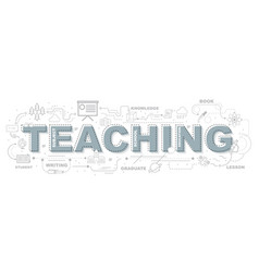 Design concept of word studying website banner Vector Image