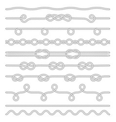 Realistic fiber ropes curve rope nautical cord Vector Image