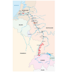 Baden wuerttemberg map with major cities Vector Image