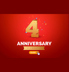 4 year ribbon anniversary Royalty Free Vector Image