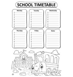 Black and white school timetable theme 3 Vector Image