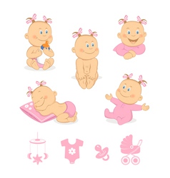 Baby girl set Royalty Free Vector Image - VectorStock