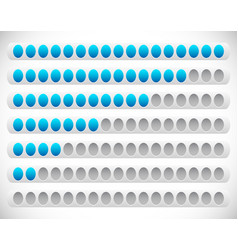 Horizontal progress loading bars meters level Vector Image