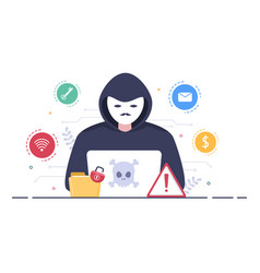 Hacker using computer server to activity hacked Vector Image
