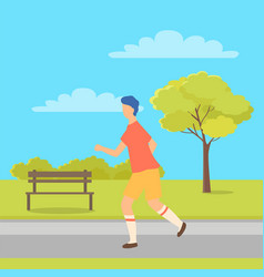 Boy run cartoon Royalty Free Vector Image - VectorStock