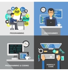 Programmer banner set Royalty Free Vector Image