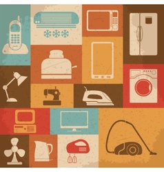 Retro computer icons Royalty Free Vector Image