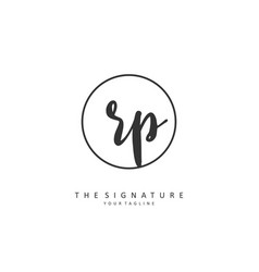 Rp initial letter handwriting and signature logo Vector Image