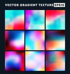 Set colorful gradient texture pattern Royalty Free Vector