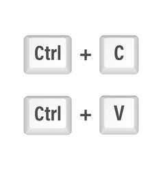 Ctrl c and v computer keyboard sketch buttons Vector Image