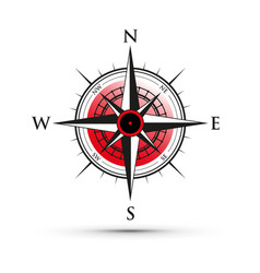Red compass Royalty Free Vector Image - VectorStock