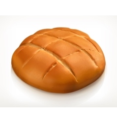 Round whole wheat bread realistic style Royalty Free Vector