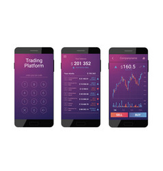 Trading mobile interface Royalty Free Vector Image