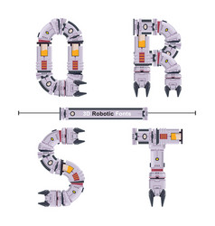 Numbers typography font robotic style in a set Vector Image