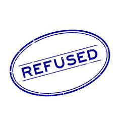 Grunge blue refused word rubber seal stamp Vector Image