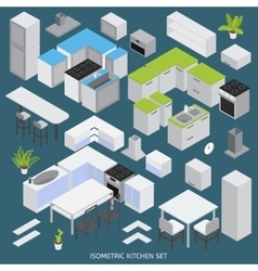 Kitchen interior icon set Royalty Free Vector Image