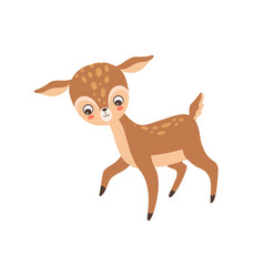 Cute baby deer adorable forest fawn animal side Vector Image