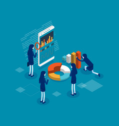 Flat color modern isometric design - data Vector Image