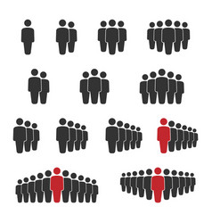 Workgroup with leader sign set people group icons Vector Image