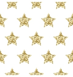 Golden glitter stars white seamless pattern Vector Image