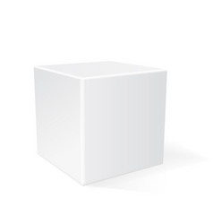 White glass cube 3d transparent geometric shape Vector Image