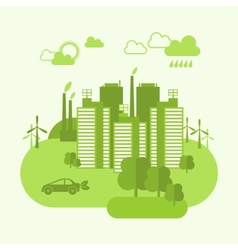 Eco Town Infographic Royalty Free Vector Image