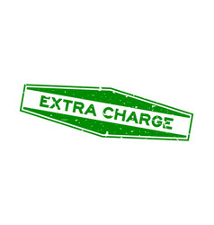 Grunge green extra charge word round rubber seal Vector Image
