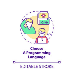 Choose a programming language blue gradient Vector Image