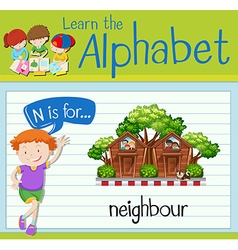 Flashcard letter N is for narrow Royalty Free Vector Image