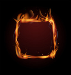 Rectangular fire frames burning borders Royalty Free Vector
