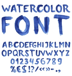 Blue gradient graffiti fonts alphabet with shadow Vector Image