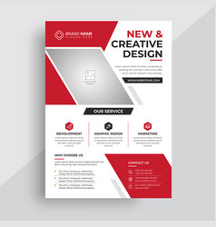Red color modern corporate business card template Vector Image