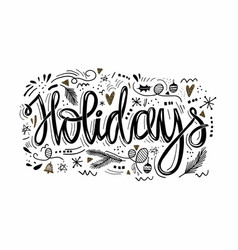 Merry christmas hand lettering Royalty Free Vector Image