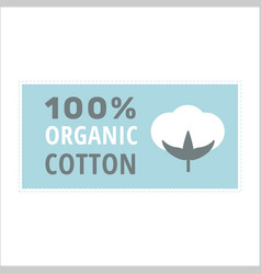 Cotton label organic sign with delicate Royalty Free Vector