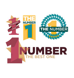 Number one logos set Royalty Free Vector Image