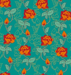 Seamless floral pattern with roses and freesia Vector Image