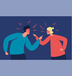 Two angry cartoon guys screaming during conflict Vector Image