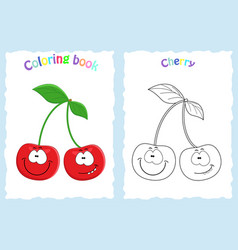Coloring book page for children with colorful Vector Image