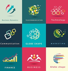 Set of 3d abstract globe icons Royalty Free Vector Image