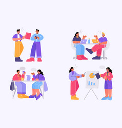 Business team set Royalty Free Vector Image - VectorStock