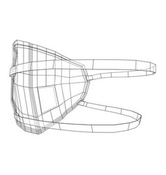 Medical surgical mask blueprint style Royalty Free Vector