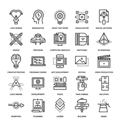 Creative process icons Royalty Free Vector Image