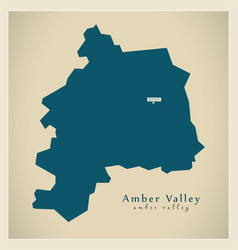 Modern map - derbyshire county with labels uk Vector Image