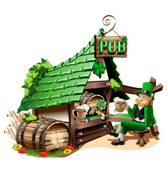 Irish pub in cartoon style Royalty Free Vector Image