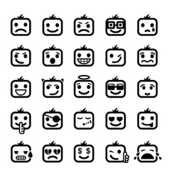 Smiley faces men characters Royalty Free Vector Image