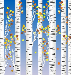 Birch trunks background Royalty Free Vector Image